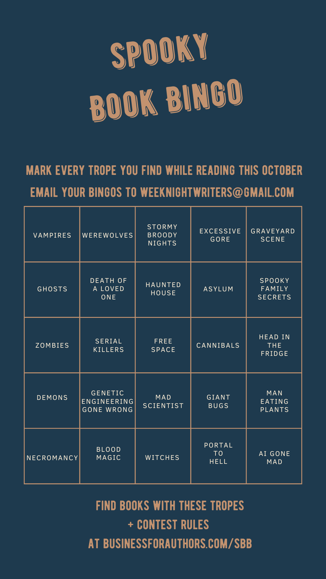 Spooky Book Bingo Reading Challenge – Business for Authors